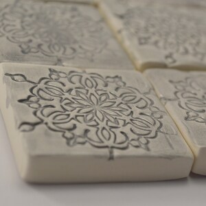 Small Ceramic Grey Tiles, Handmade Spanish Tiles, Ceramic Mural ...
