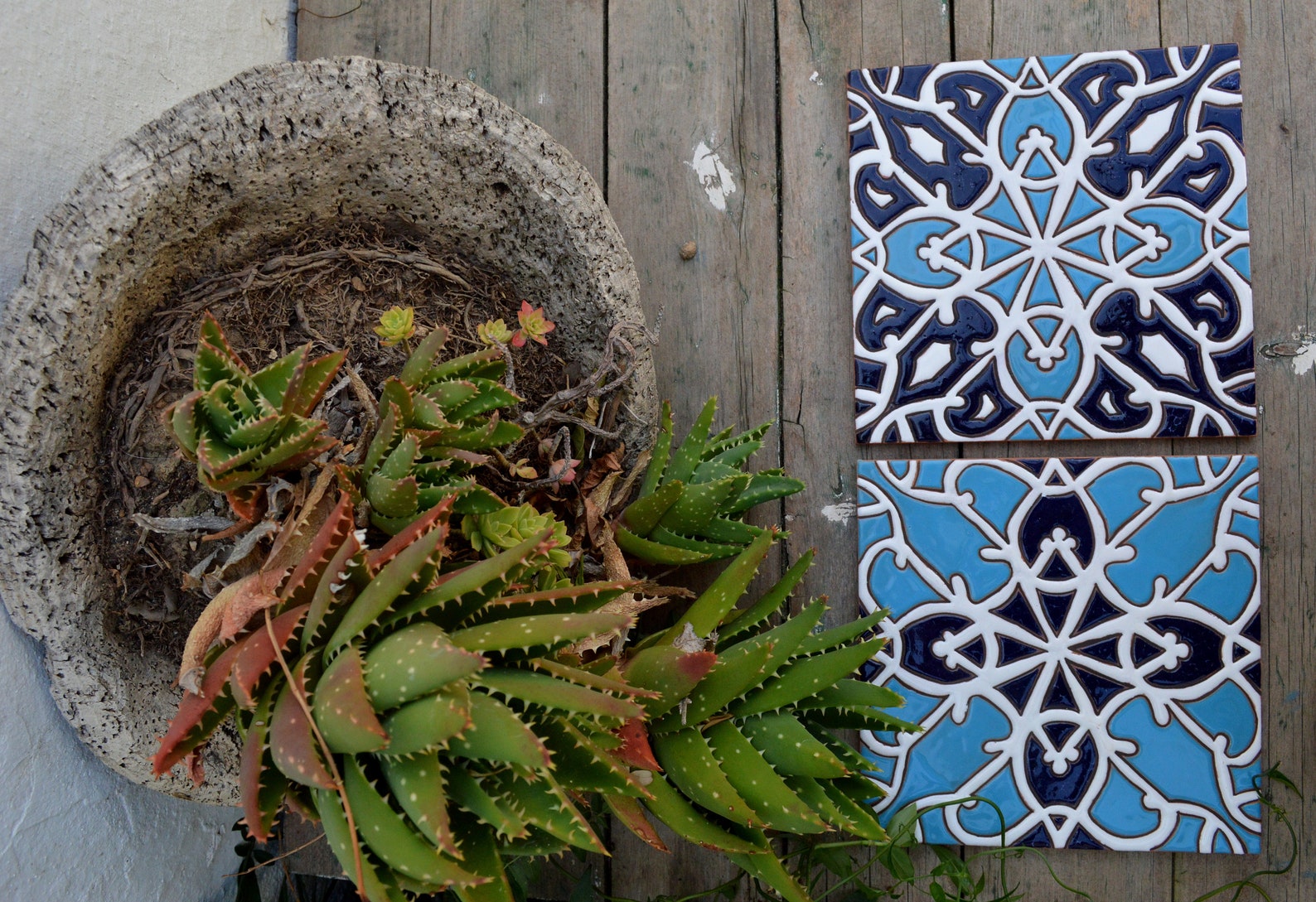 Autentic Handpainted Spanish Tiles Geometric Andalusi Design - Etsy