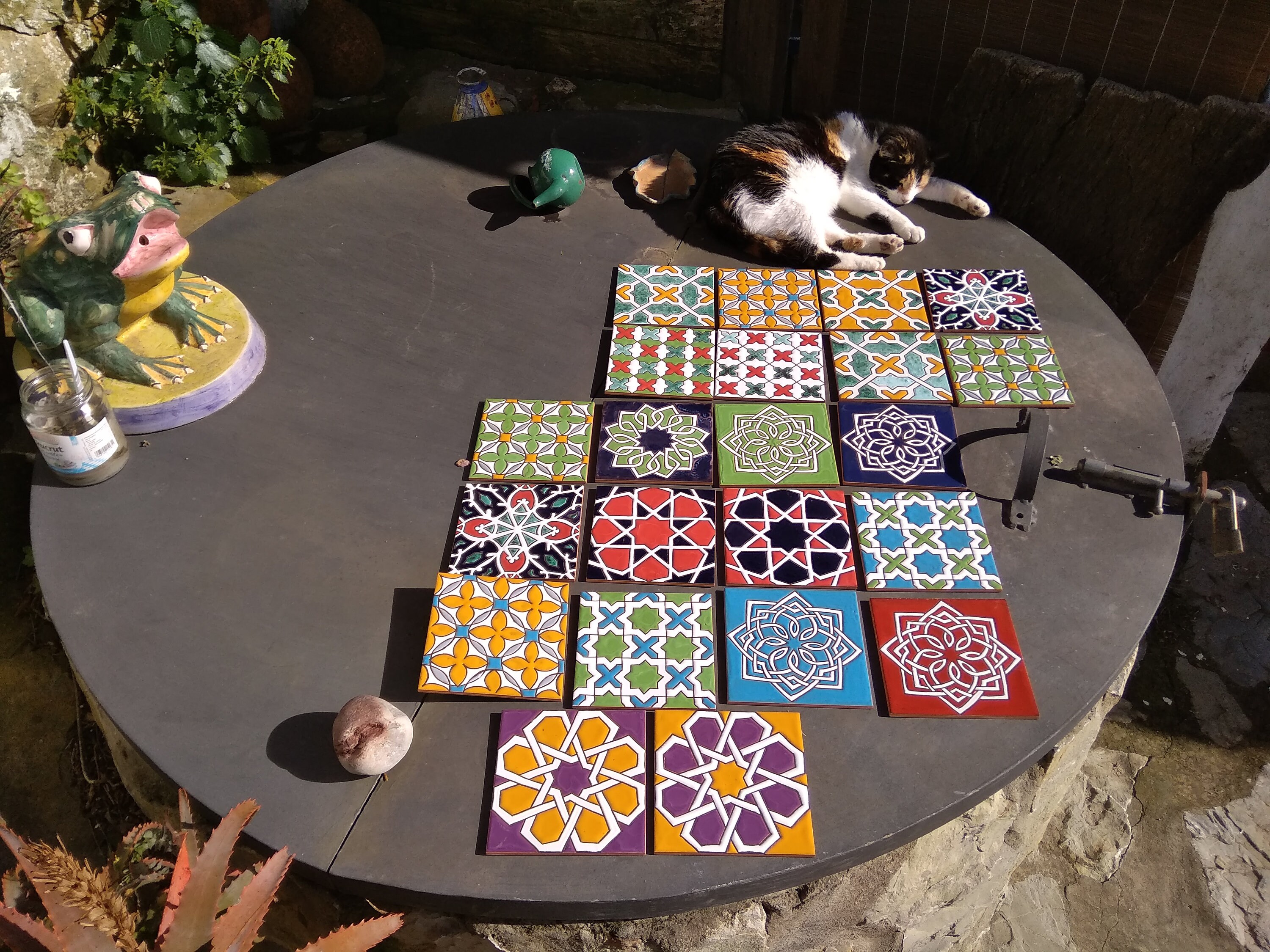 Spanish Handpainted Tiles Geometric Patterned Tiles - Etsy
