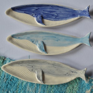 Ceramic whale plate fin whale vessel whale jewelry holder | Etsy