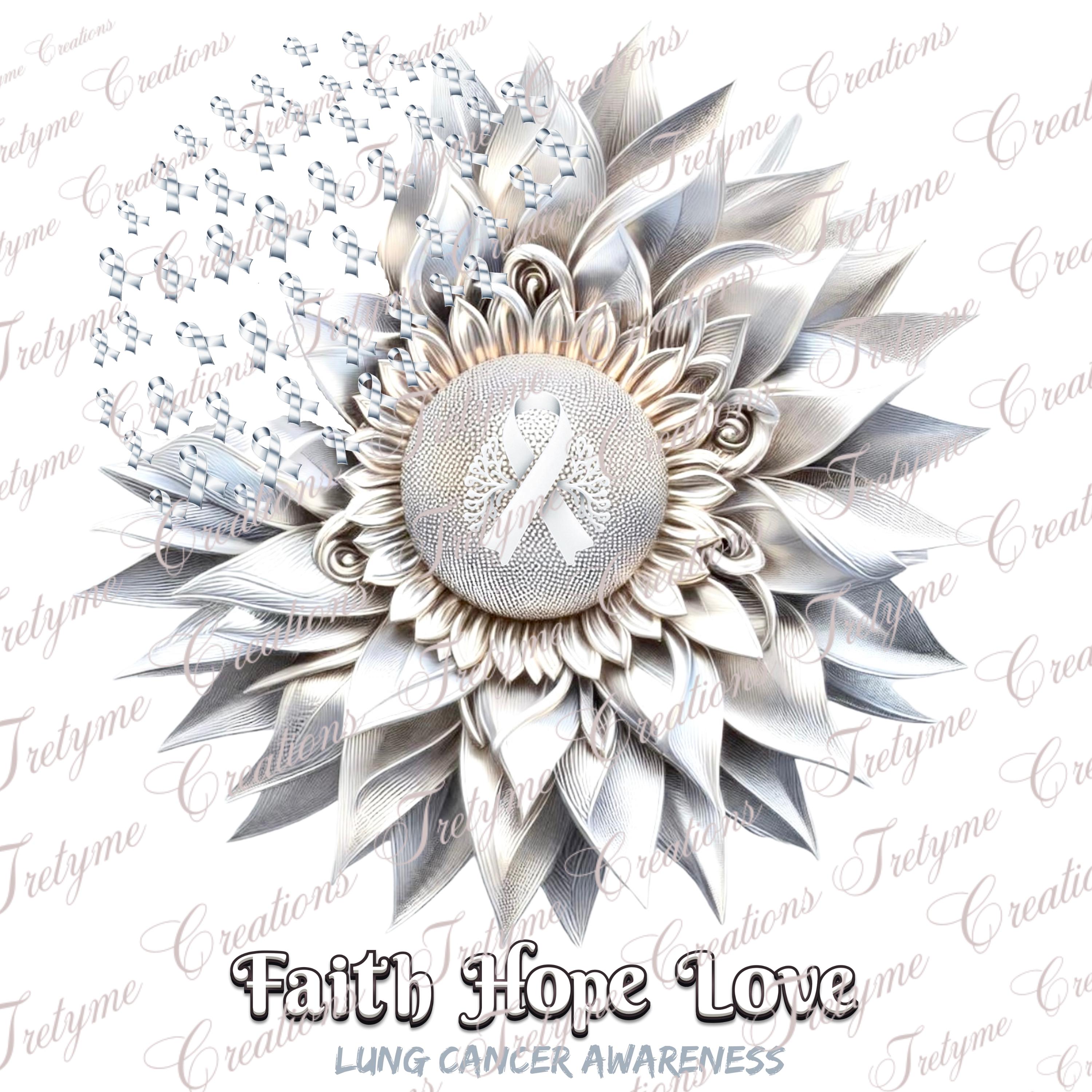 Lung Cancer PNG Daisy Flower Faith Hope Love, Lung Cancer Awareness PNG ...