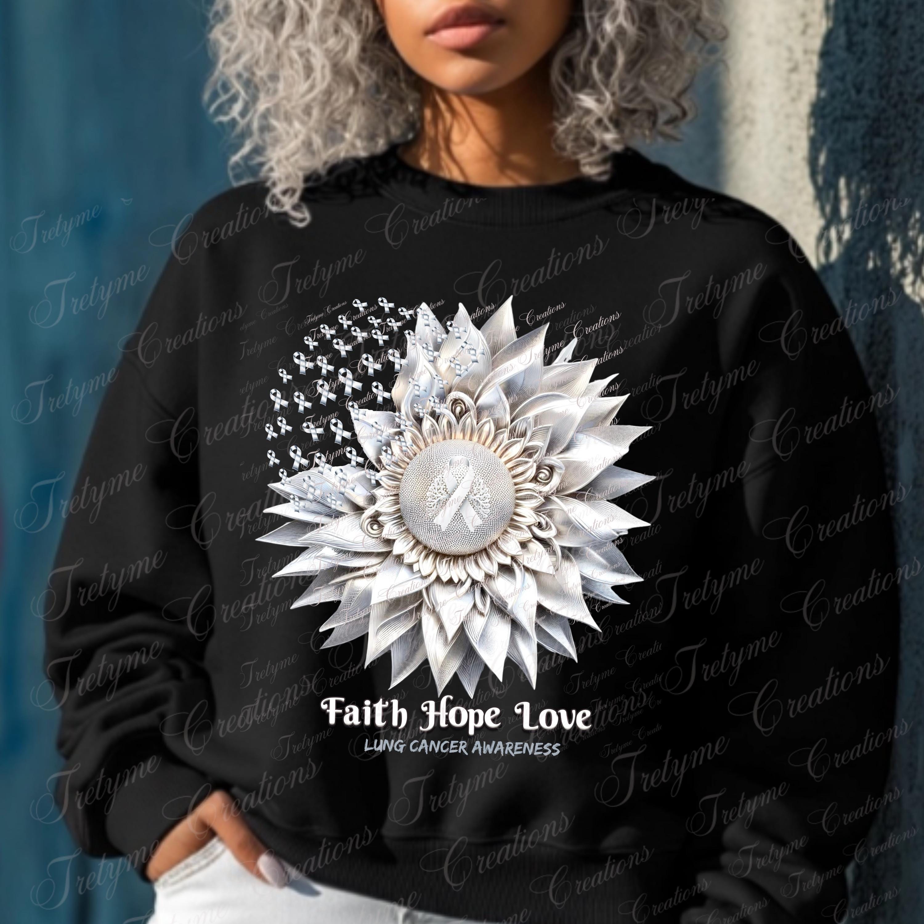 Lung Cancer PNG Daisy Flower Faith Hope Love, Lung Cancer Awareness PNG ...