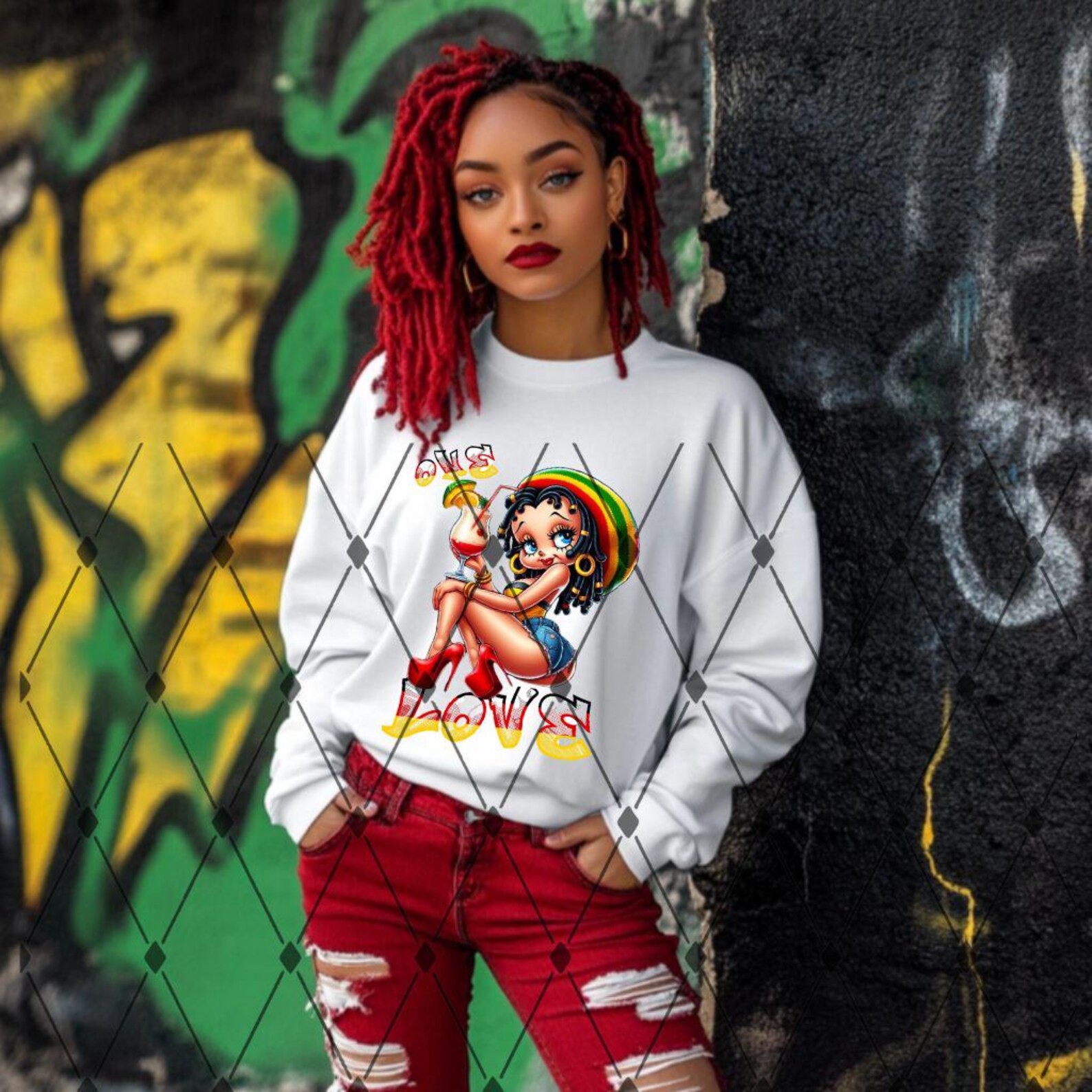 Reggae Chibi Betty Boop Png, Rasta Girl, Rasta Betty Boop, Female ...