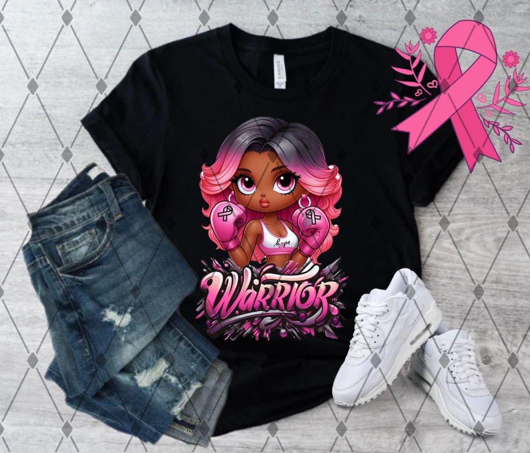 Boxing Betty Boop Breast Cancer Warrior PNG: T-shirt Design (digital ...