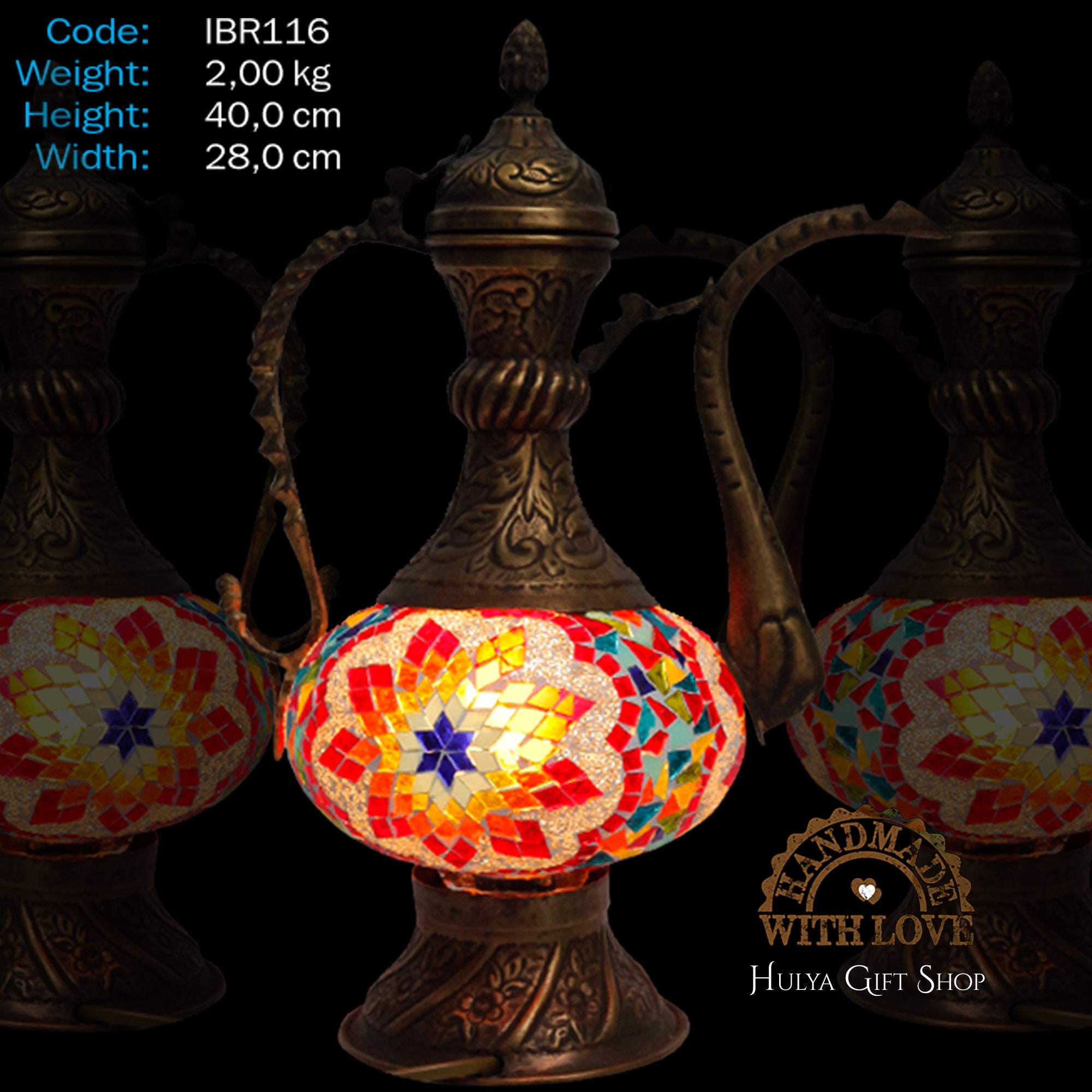 Turkish LampMoroccan LampHand Made Mosaic LampPitcher | Etsy