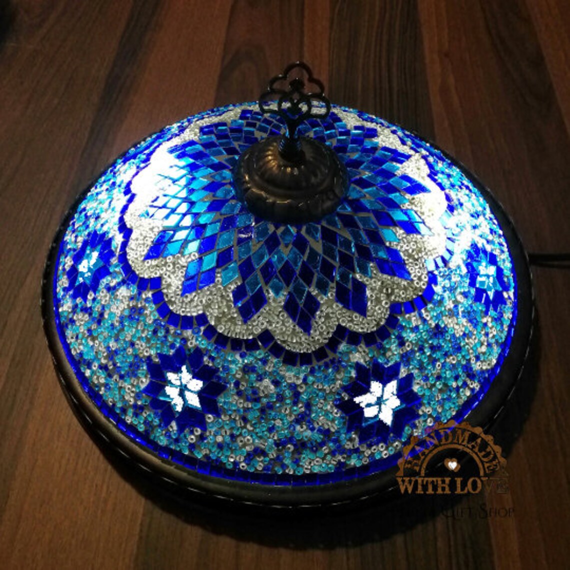 Starlight Blue Turquoise White Stars Turkish Flush - Etsy