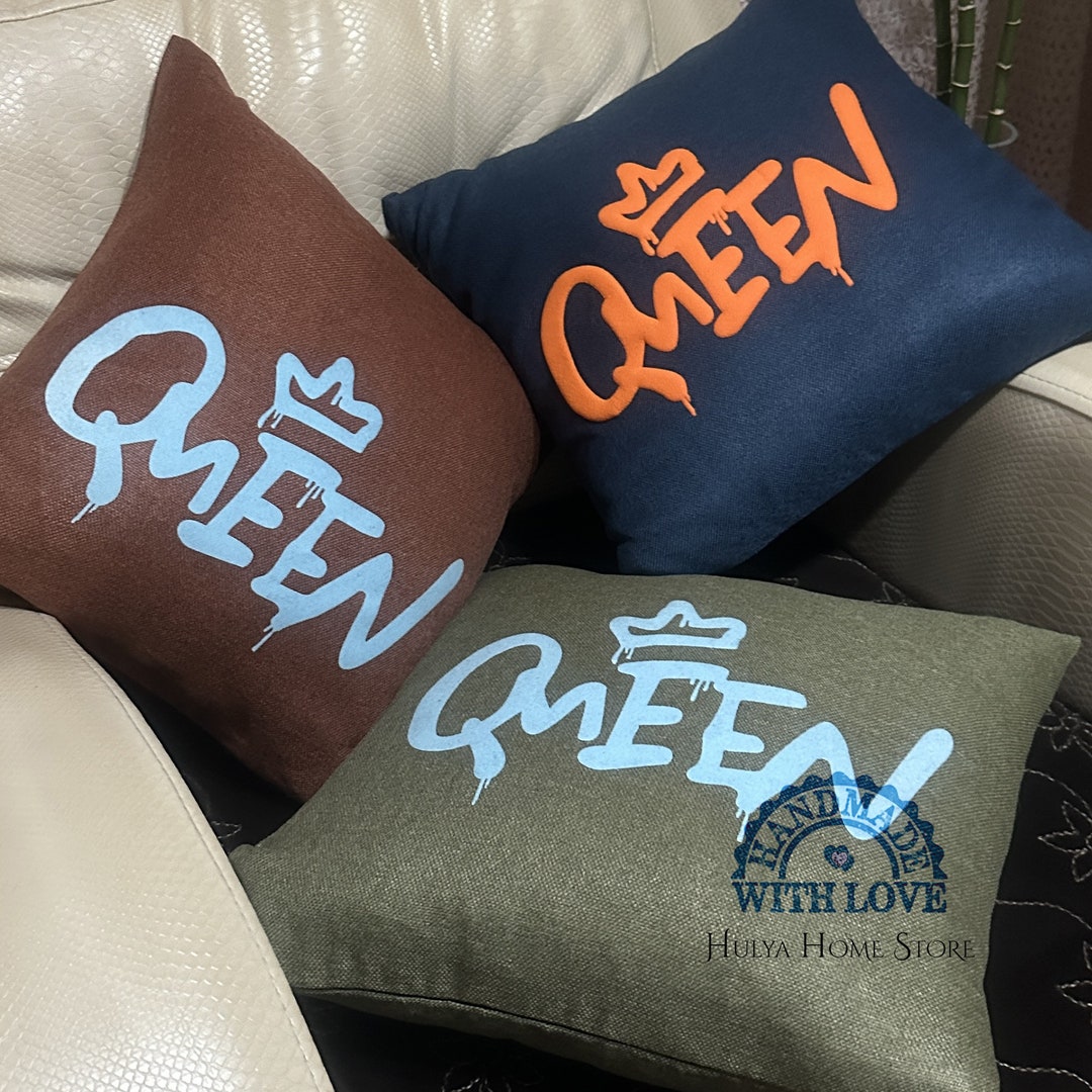 Personalized Calligraphy Linen Cushion Cover, Monogram Pillow - Etsy