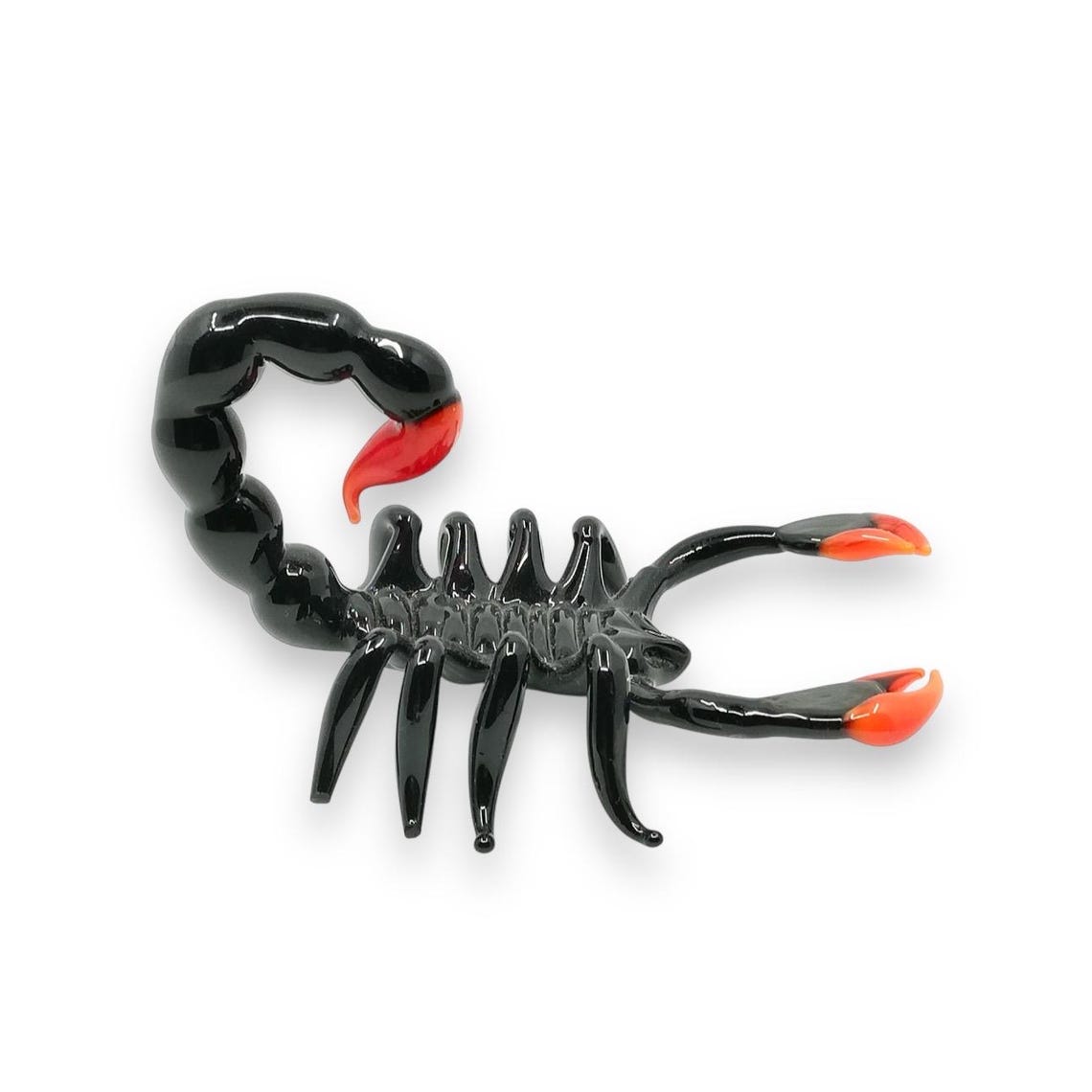 Handmade Blown Glass Scorpion: Murano Style Art Glass Sculpture Black ...