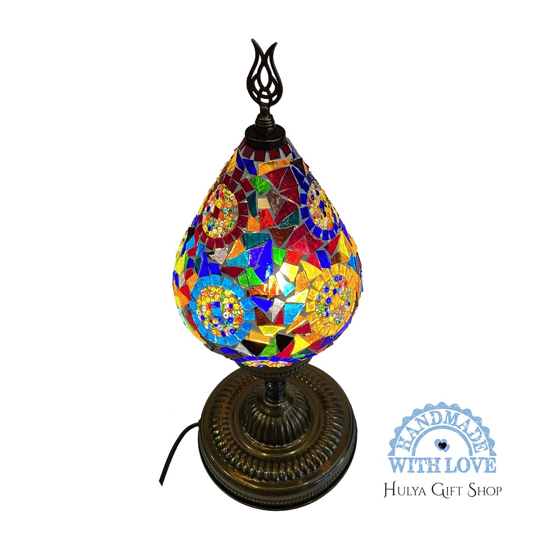 Turkish Lamp,teardrop Lamp,hand Made Lamp,mosaic Lamp,table Lamp,40 ...