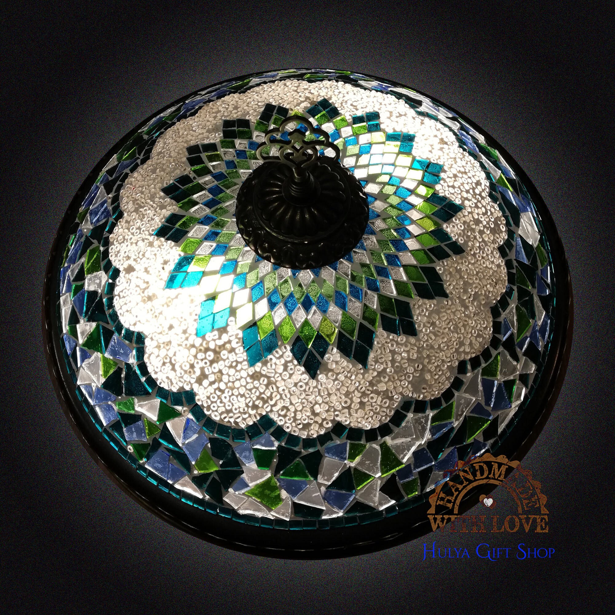 Turquoise Green Blue Turkish Flush Lamp Moroccan Lamp Hand | Etsy