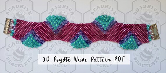 3D Peyote Wave Cuff Pattern Peyote Beading Bracelet Cuff - Etsy