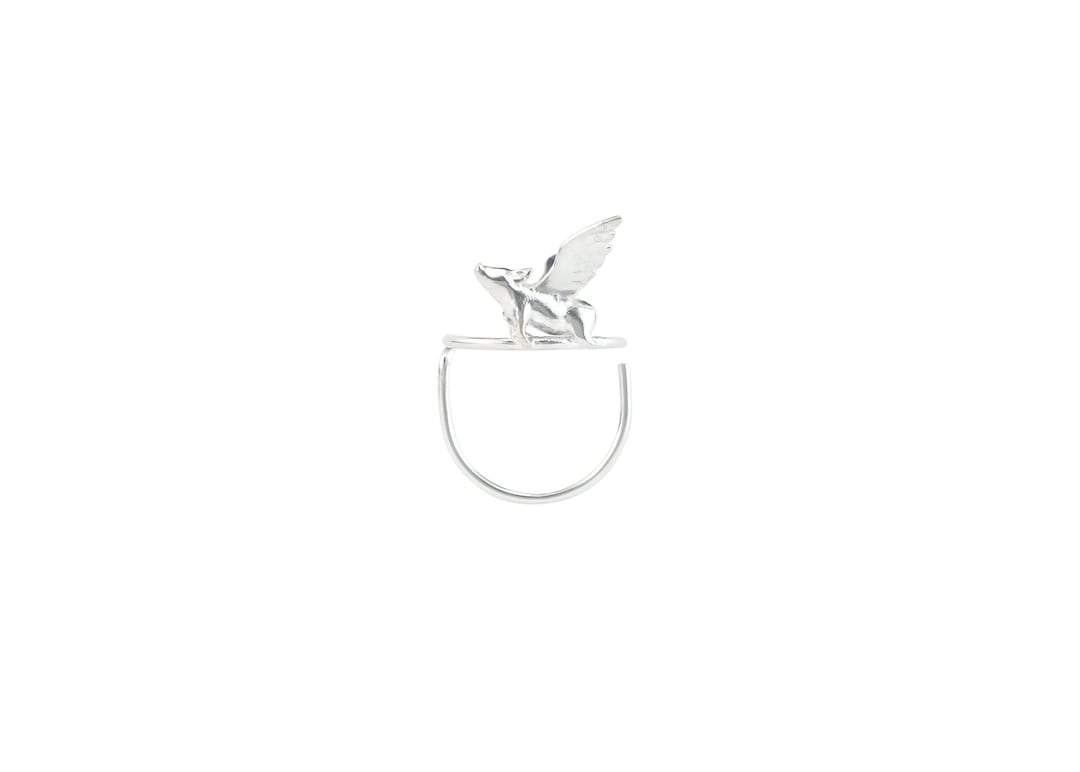 Flying Pig Ring, Statement Ring, Silver Ring, Sterling Silver Pig Ring ...