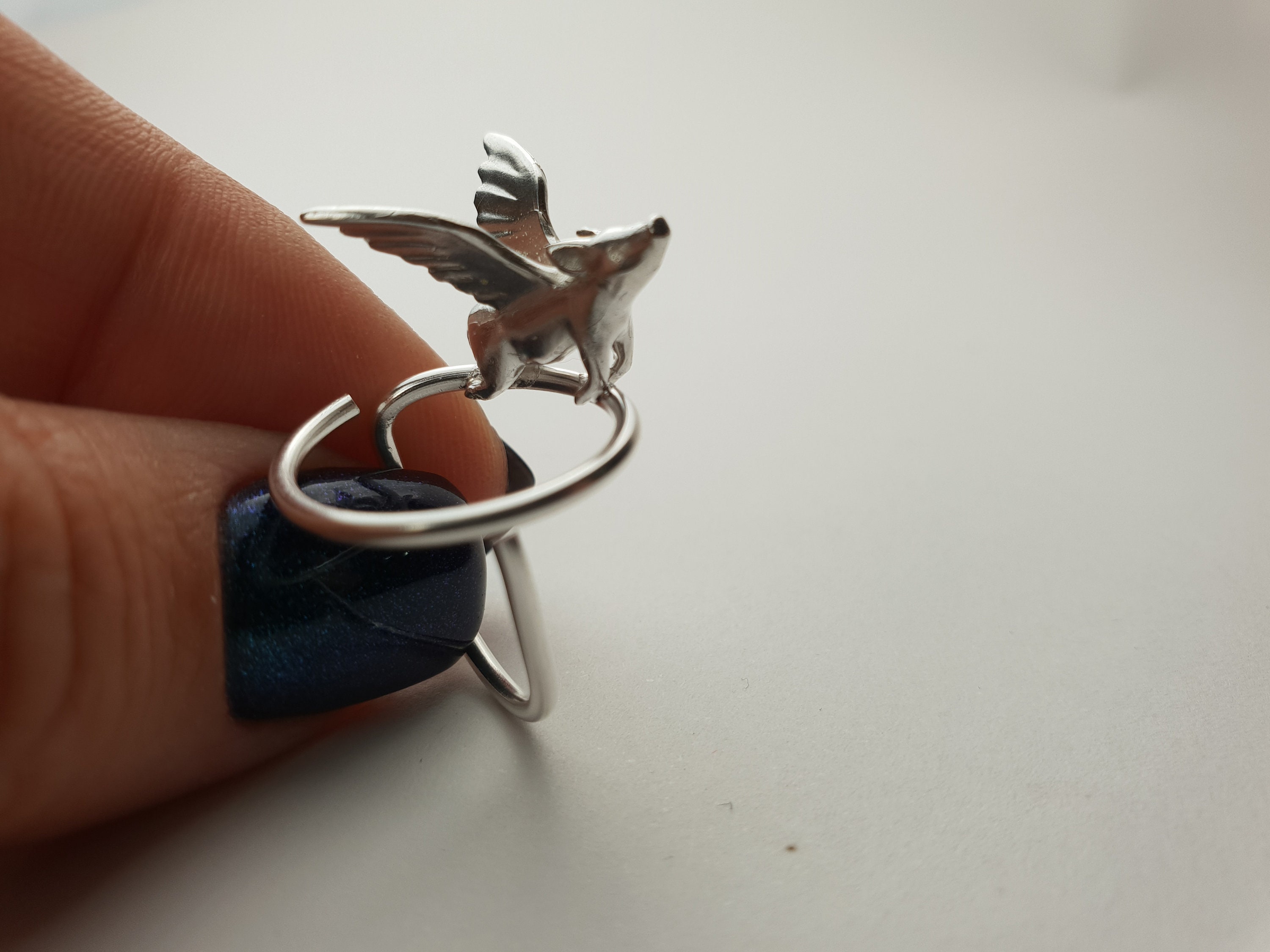 Flying Pig Ring, Statement Ring, Silver Ring, Sterling Silver Pig Ring ...