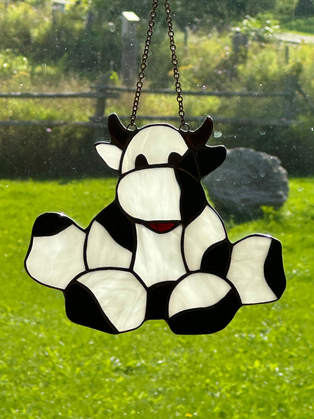 Stained Glass Holstein Cow - Etsy