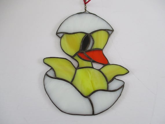 Stained Glass Hatching Duckling Suncatcher | Etsy