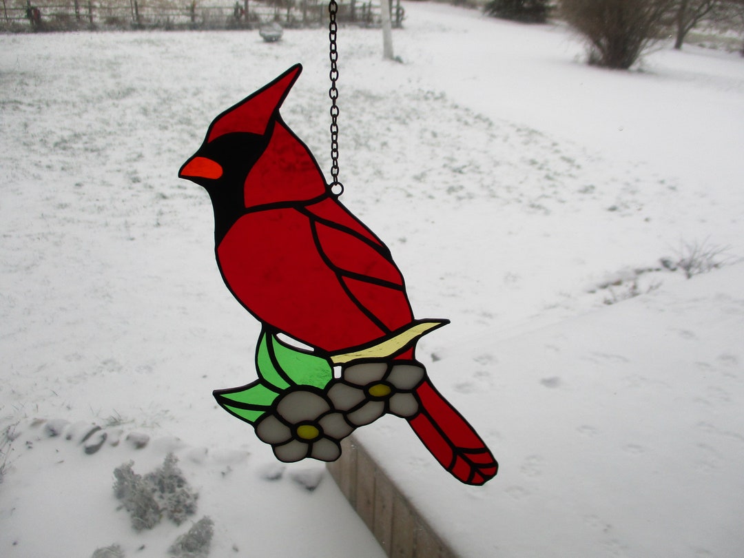 Stained Glass Cardinal Sun Catcher - Etsy