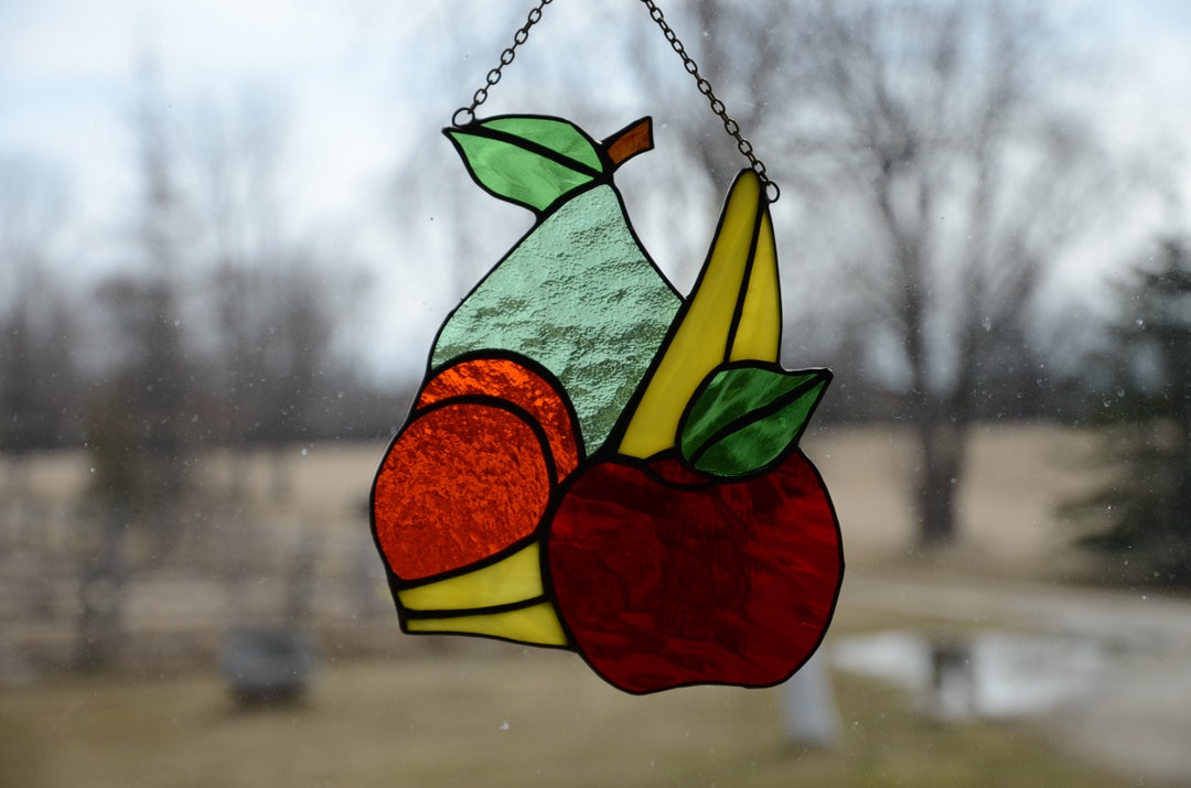 Stained Glass Fruit Sun Catcher - Etsy