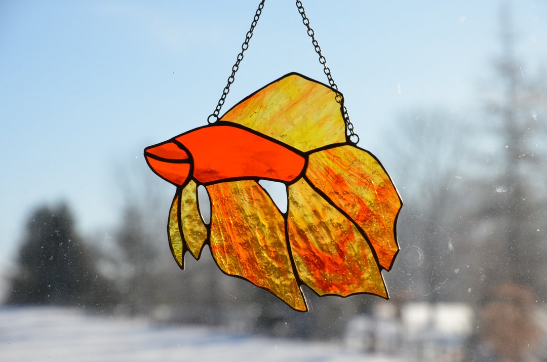 Stained Glass Fish Sun Catcher - Etsy
