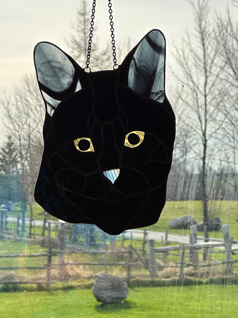 Stained Glass Cat Sun Catcher - Etsy