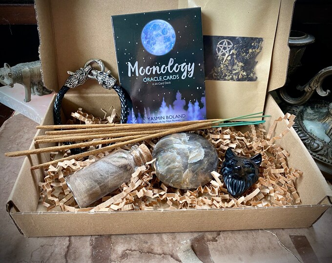 Wolf Dedicated Gift Box , Crystals, Herbs - Etsy