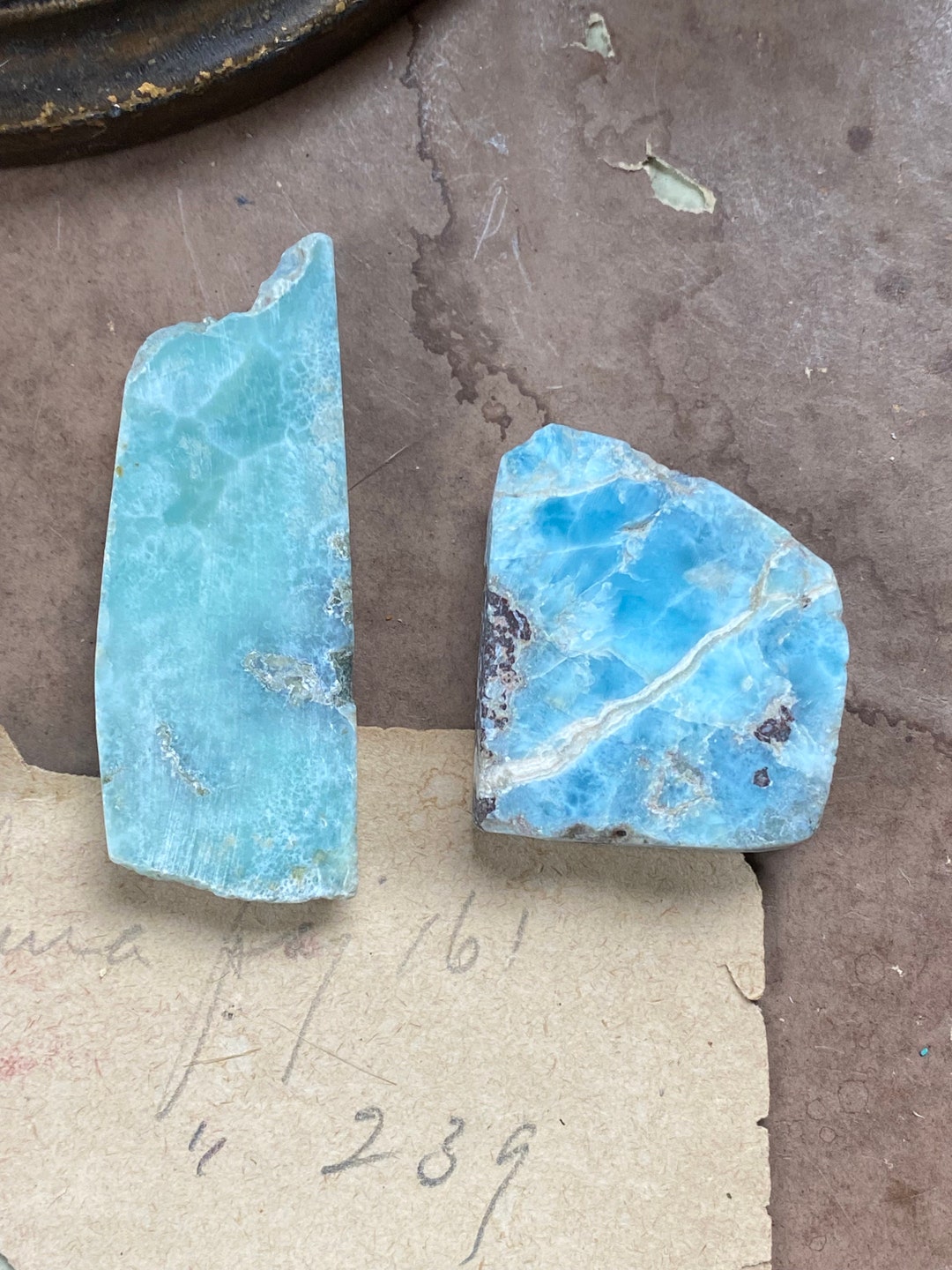Set LARIMAR ROUGH SLAB Unpolished - Etsy