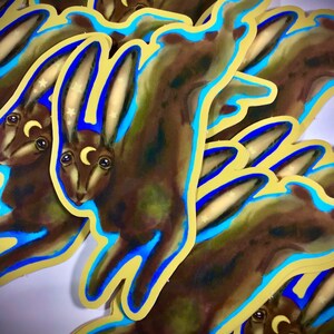 Moon Hare Vinyl Sticker Metaphysical Sticker Pagan Sticker | Etsy