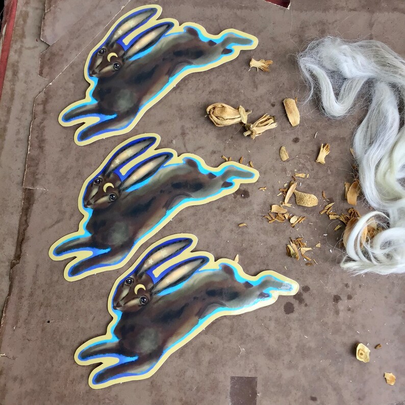 Moon Hare Vinyl Sticker Metaphysical Sticker Pagan Sticker - Etsy