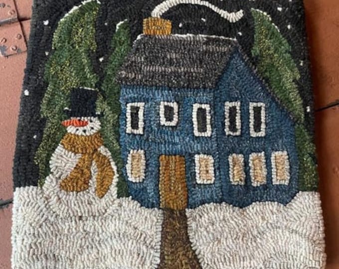 WINTER WELCOME village Tile Series Traditional Rug Hooking Pattern ...