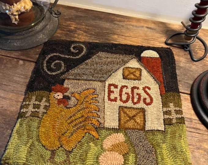 FREE RANGE FARM (village Tile Series) - Traditional Rug Hooking Pattern ...