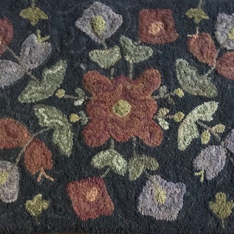 Primitive Wool Flower Pattern - Etsy