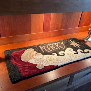 MERRY SANTA- Rug Hooking Pattern Designed by Therese Shick - - Etsy