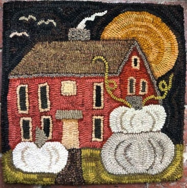 HARVEST MOON HOUSE (village Tile Series) - Traditional Rug Hooking ...