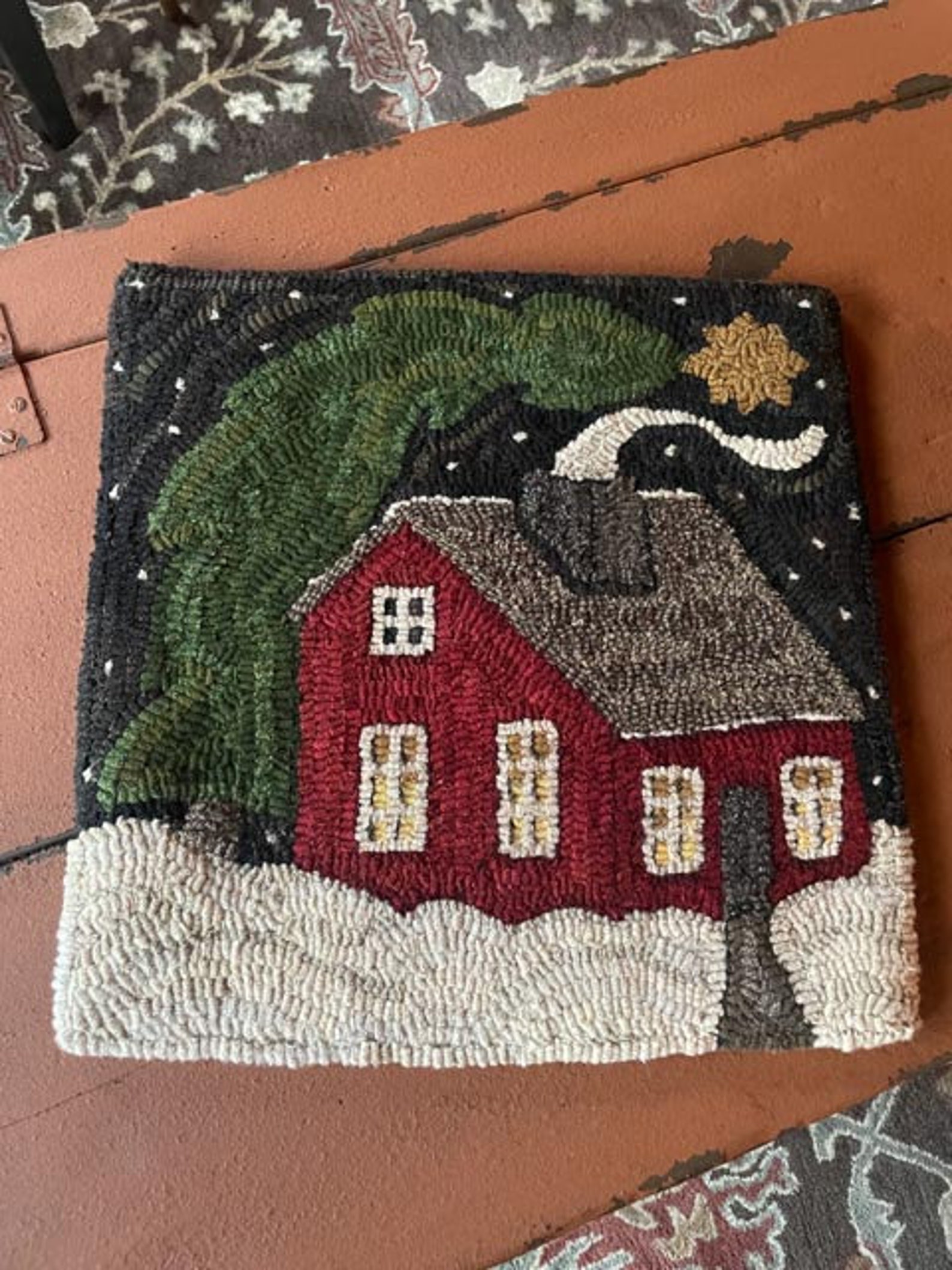 CHRISTMAS CABIN (village Tile Series) - Traditional Rug Hooking Pattern ...