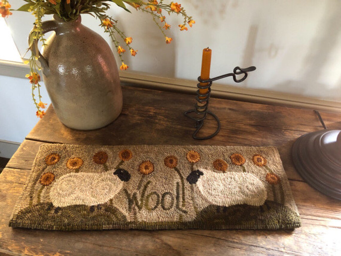 WOOL 'N SHEEP Rug Hooking Pattern Designed by Therese - Etsy