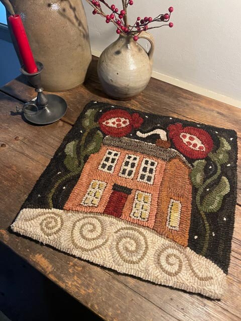 POMEGRANATE HILL (village Tile Series) - Traditional Rug Hooking ...
