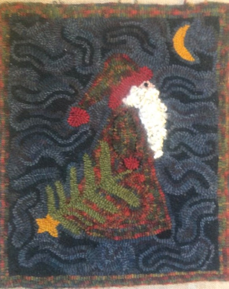 Santa With Tree Rug Hooking Pattern | Etsy