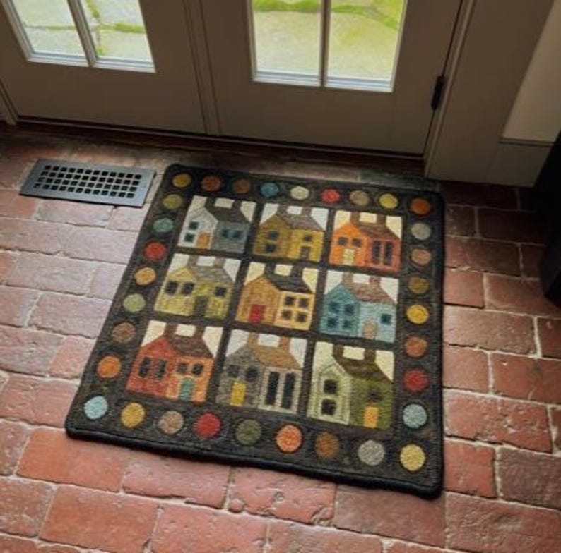 NINE PATCH HOUSES - Rug Hooking Pattern Designed by Therese Shick - Etsy