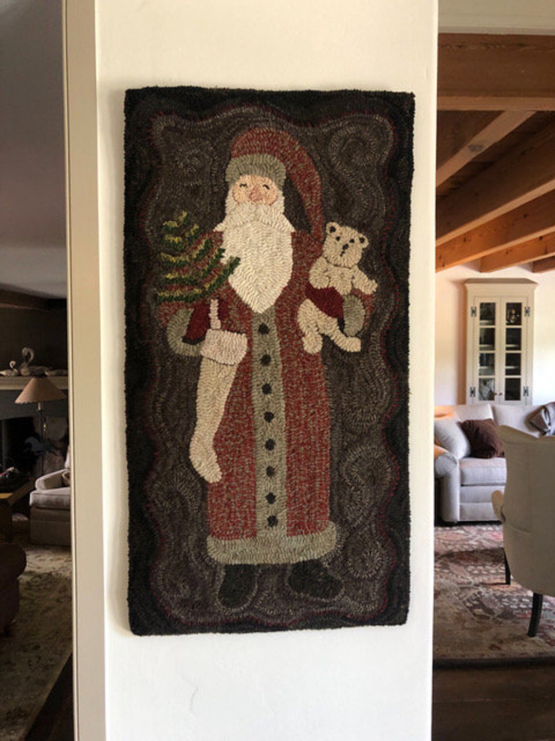 TEDDY BEAR SANTA - Rug Hooking Pattern Designed by Therese Shick - Etsy