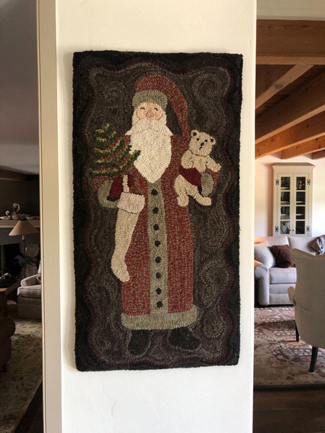 TEDDY BEAR SANTA Rug Hooking Pattern Designed by Therese - Etsy