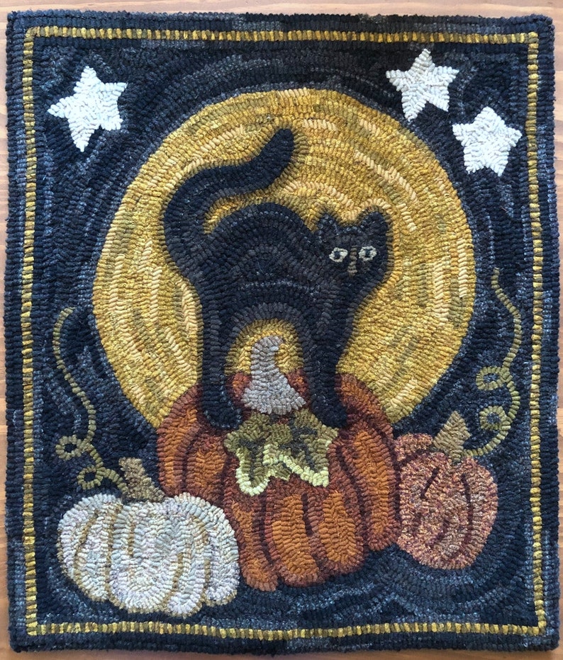 HARVEST CAT Rug Hooking Pattern Designed by Therese Shick - Etsy