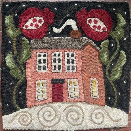 POMEGRANATE HILL (village Tile Series) - Traditional Rug Hooking ...