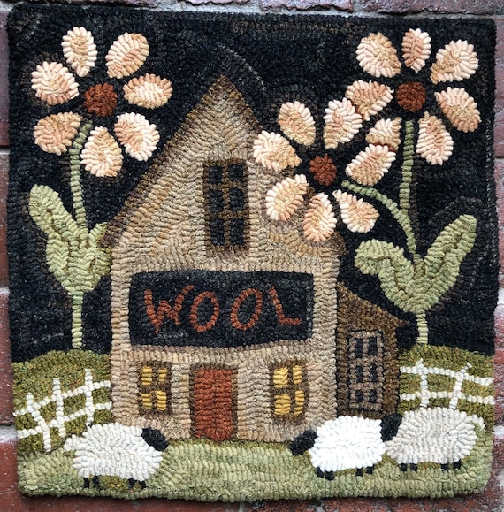 HOUSE OF WOOL village Tile Series Traditional Rug Hooking - Etsy