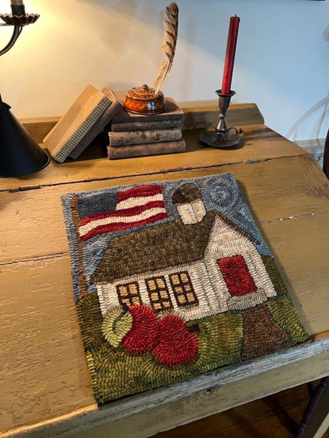 COUNTRY SCHOOL HOUSE (village Tile Series) - Traditional Rug Hooking ...