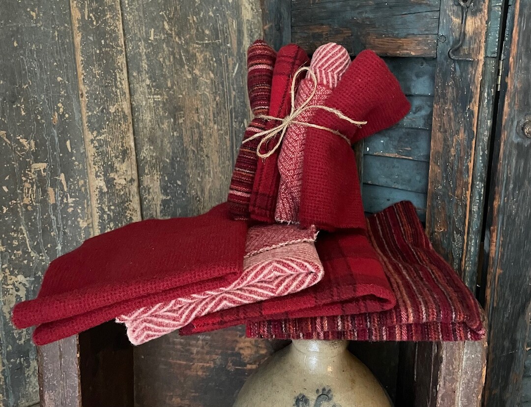 RED VARIETY Mill-dyed Washed Wool Stack 1/2 Yd Premium Wool WS0120-B - Etsy