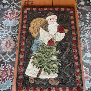 WOODLAND SANTA - Rug Hooking Pattern Designed by Therese Shick - Etsy