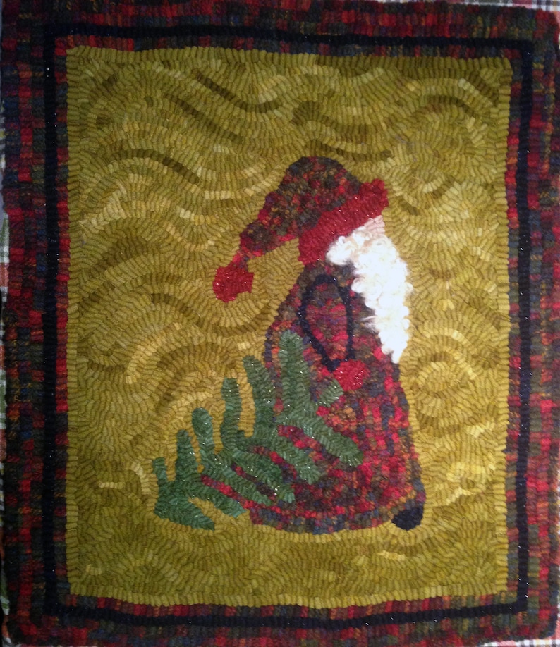 Santa With Tree Rug Hooking Pattern | Etsy