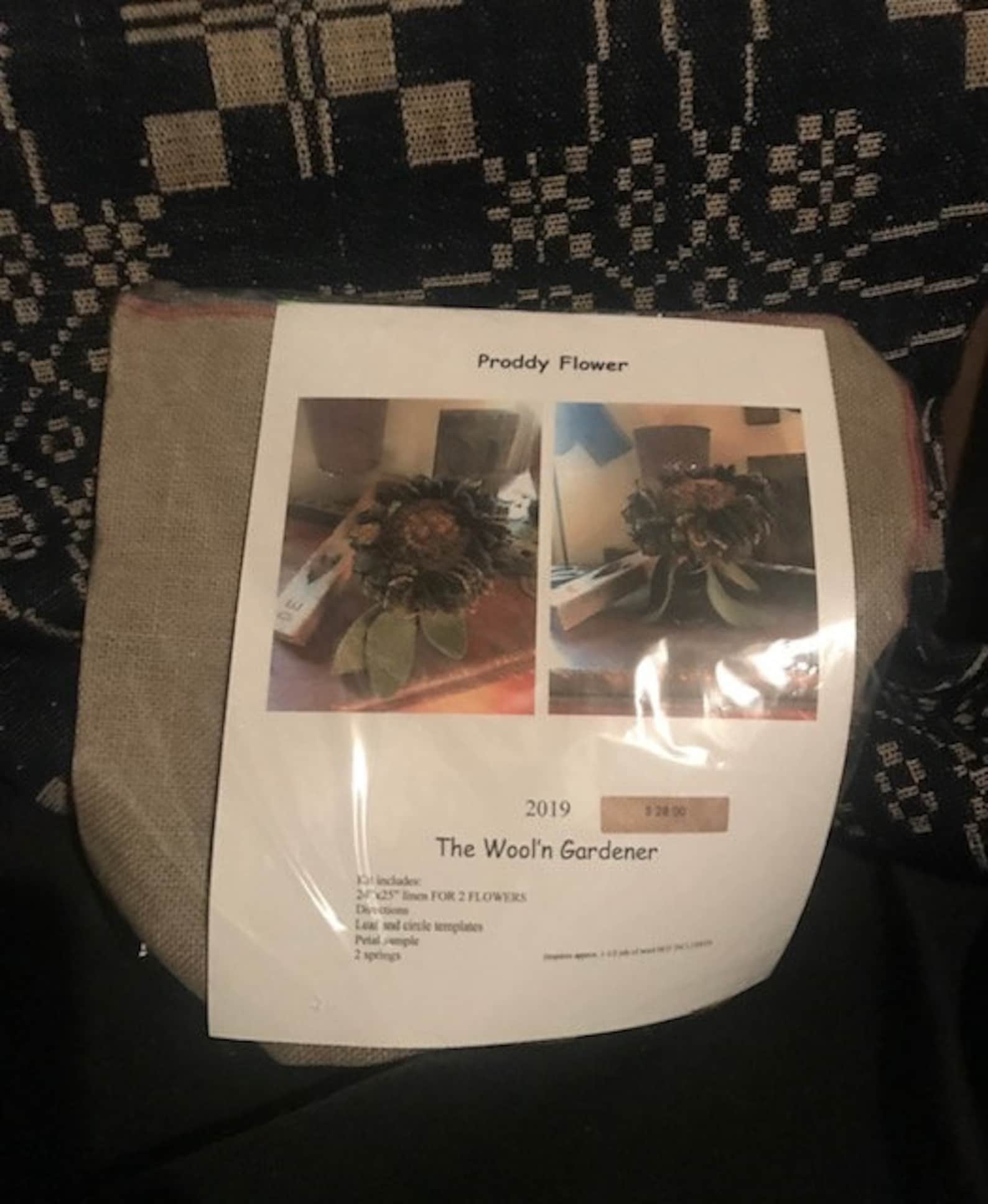 Wool PRODDY FLOWER (directions) "kit" With 2 Antique Bedsprings ...