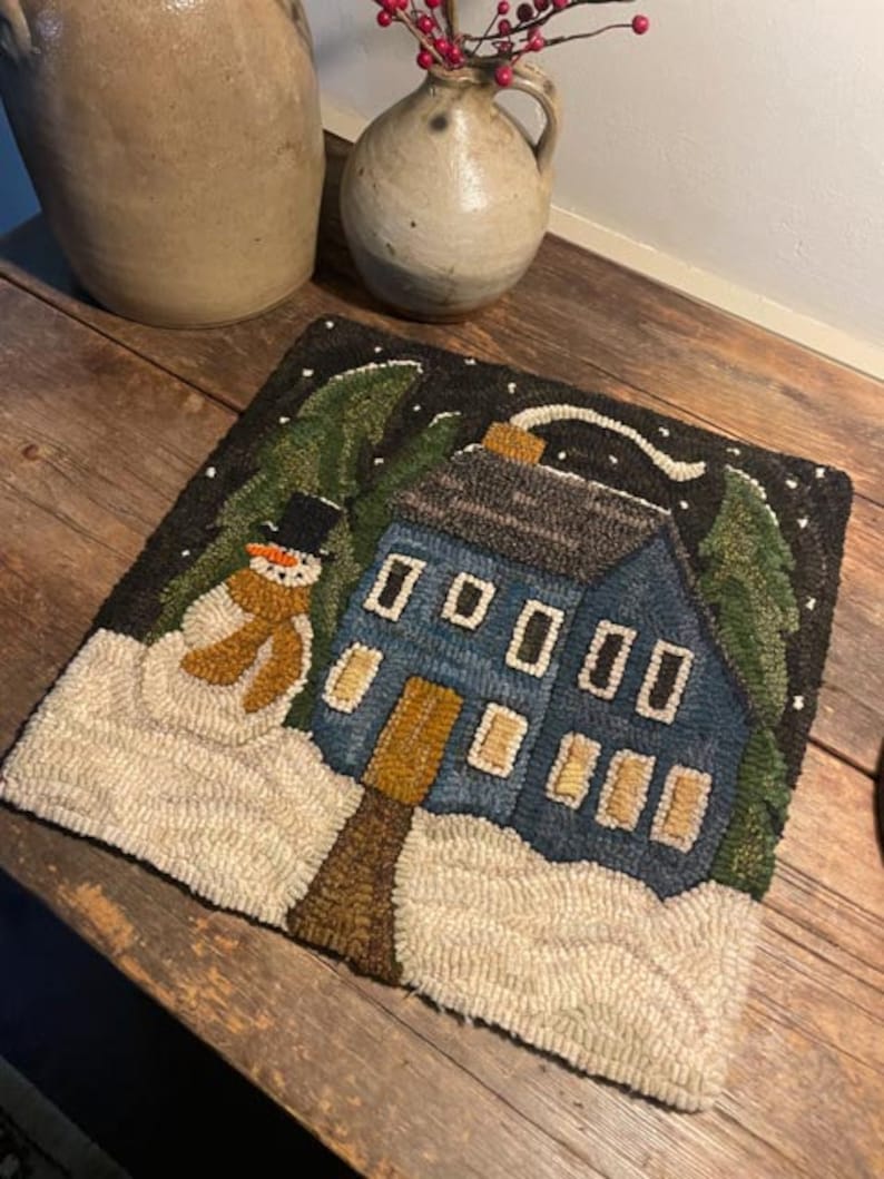 WINTER WELCOME (village Tile Series) - Traditional Rug Hooking Pattern ...