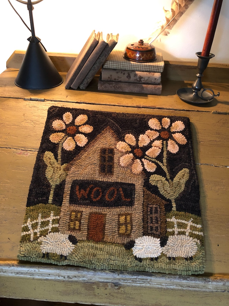HOUSE OF WOOL (village Tile Series) - Traditional Rug Hooking Pattern ...