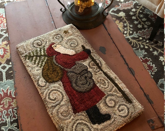 SIMPLE SANTA (SMALL) - Rug Hooking Pattern Designed by Therese Shick - Etsy